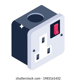 Electric Buttons Icon Isometric Design Vector Stock Vector (Royalty ...