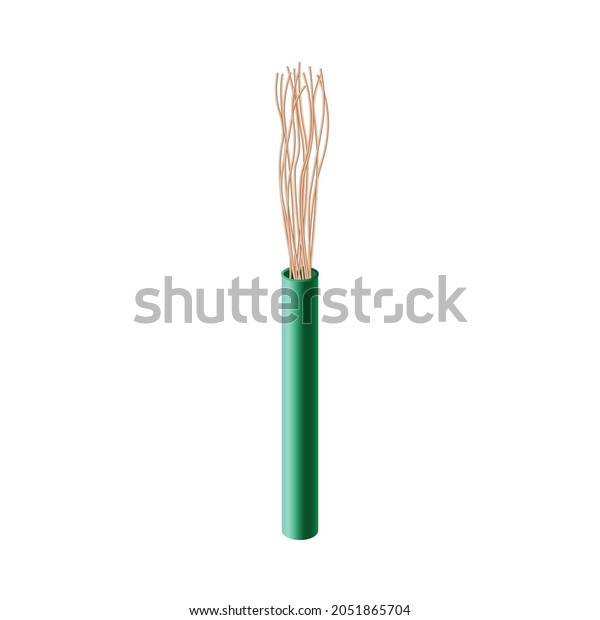 Electric Cable Cut Open Copper Wires Stock Vector (Royalty Free ...
