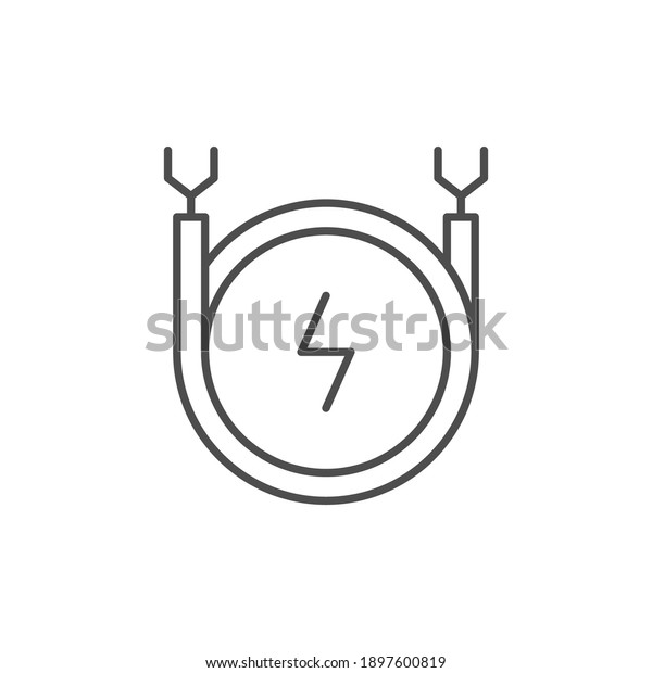 Electric Cable Line Outline Icon Stock Vector (Royalty Free) 1897600819 ...