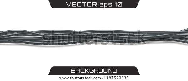 Electric Cablesrealistic Electrical Gray Industrial Wires Stock Vector ...