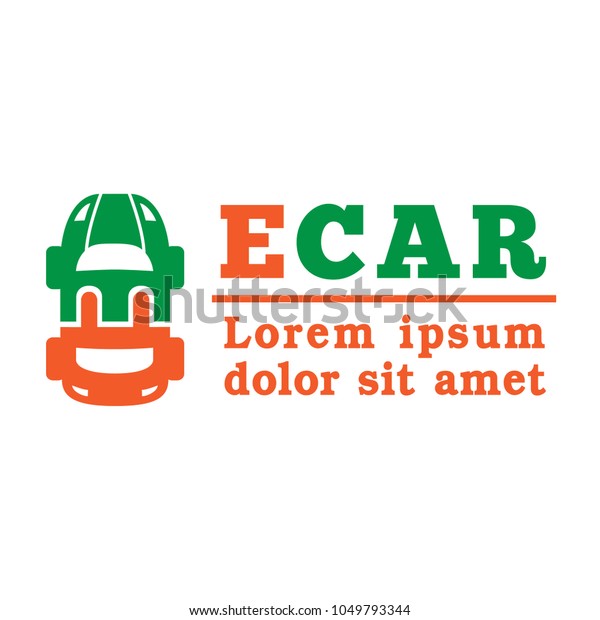 Electric Car Logo Ecar Design Template Stock Vector (Royalty Free ...