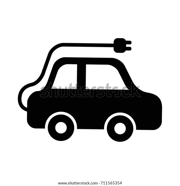 Electric Car Side View Symbol Icon Stock Vector (Royalty Free ...