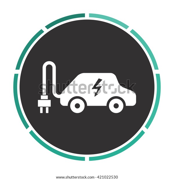 Electric Car Simple Flat White Vector Stock Vector (Royalty Free ...