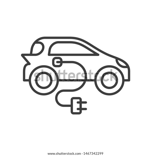 Electric Car Simple Line Art Premium Stock Vector (Royalty Free ...