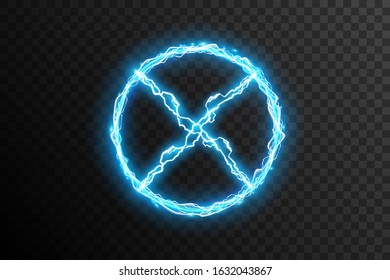 Electric Circle Lightnings Electricity Effect Stock Vector (Royalty ...
