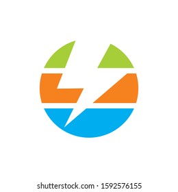 Electric Circle Logo Icon Design Template Stock Vector (Royalty Free ...