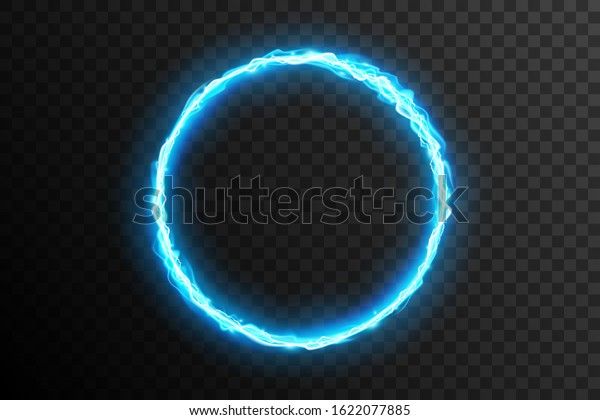 Electric circle. Round frame with electricity and lightnings.
