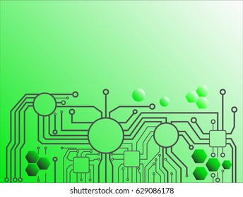 Electric Circuit Green Background Stock Vector (Royalty Free) 629086178 ...