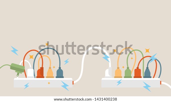 Electric Circuit Overload Power Strip Safety Stock Vector (Royalty Free ...