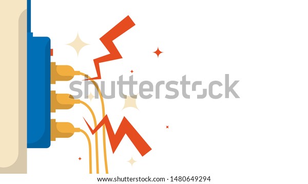 Electric Circuit Overload Power Strip Safety Stock Vector (Royalty Free ...