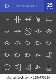 Electric Circuits Line Icons Stock Vector (Royalty Free) 1256995624 ...