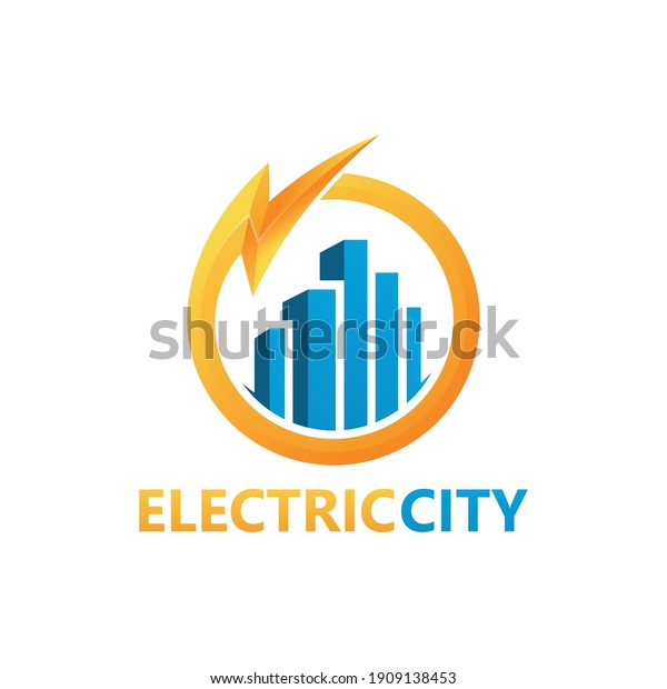 Electric City Logo Template Design Stock Vector (Royalty Free ...