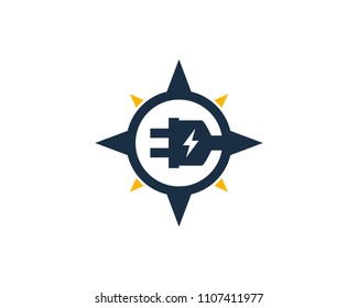 Electric Compass Icon Logo Design Element Stock Vector (Royalty Free ...