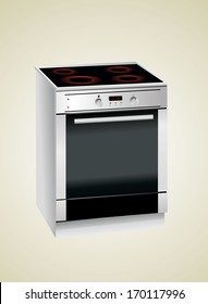 Electric Cooker Oven Stock Vector (Royalty Free) 170117996 | Shutterstock