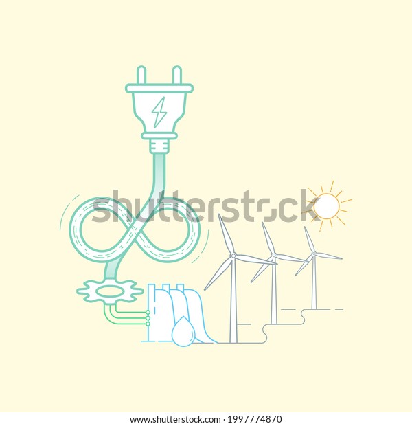 Electric Cord Shape Infinity Symbol Electricity Stock Vector (Royalty ...