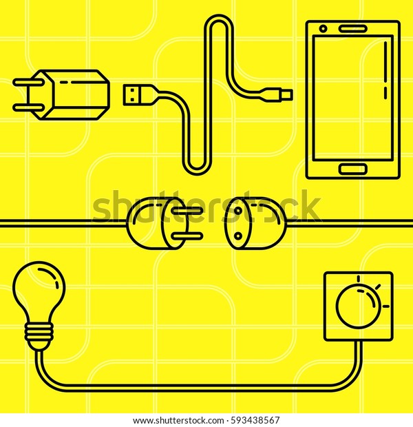 166 Bulb Charger Line Art Stock Vectors, Images & Vector Art | Shutterstock