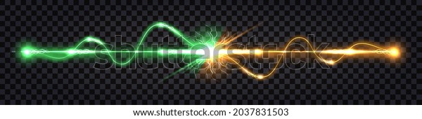 Electric Discharge Shock Effect Yellow Vs Stock Vector (Royalty Free ...