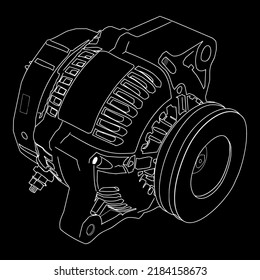 Electric Drive Drawing Motor Technology Vector Stock Vector (Royalty ...