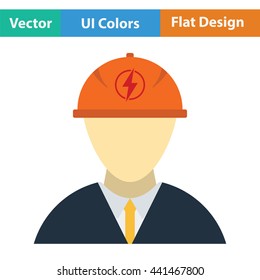 Electric Engineer Icon Flat Color Design Stock Vector (Royalty Free ...
