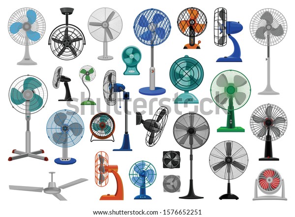 Electric Fan Cartoon Vector Set Iconvector: vetor stock (livre de ...