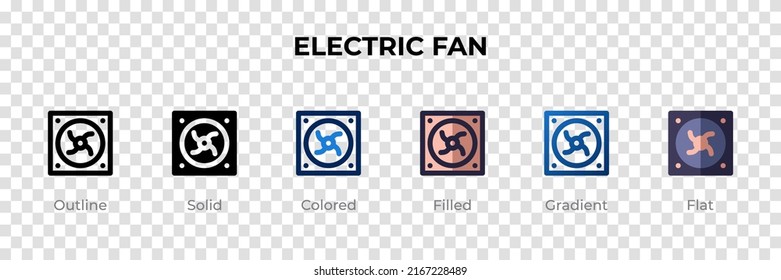 Electric Fan Icon Different Style Electric Stock Vector (Royalty Free ...