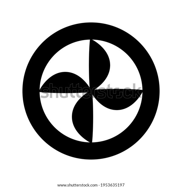 Electric Fan Ventilation Button Icon Rotating Stock Vector (Royalty ...