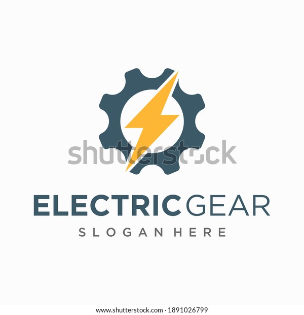 Electric Gear Logo Design Stock Vector (Royalty Free) 1891026799 ...