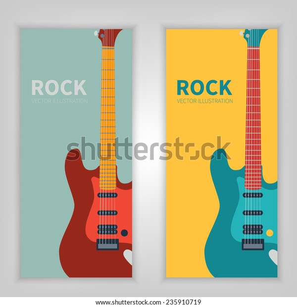 Electric Guitar Banner Background Vector Illustration Stock Vector ...