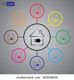 Electric House Plug Icon Stock Vector (Royalty Free) 403438459 ...