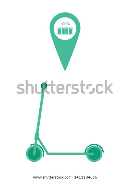 「Electric Kick Scooter Map Location Pin」のベクター画像素材（ロイヤリティフリー） 1411184855 ...