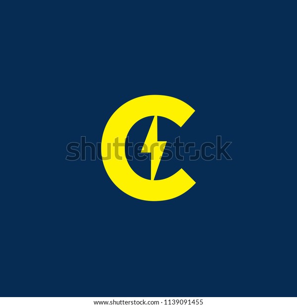 Electric Letter C Logo Icon Symbol Stock Vector (Royalty Free ...