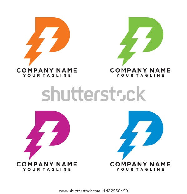 Electric Letter D P Logo Vector Stock Vector (Royalty Free) 1432550450 ...