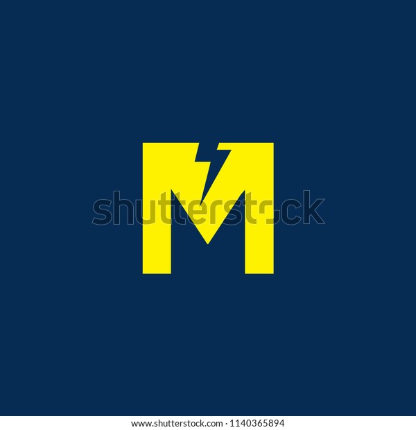 Electric Letter M Logo Icon Symbol: стоковая векторная графика (без ...