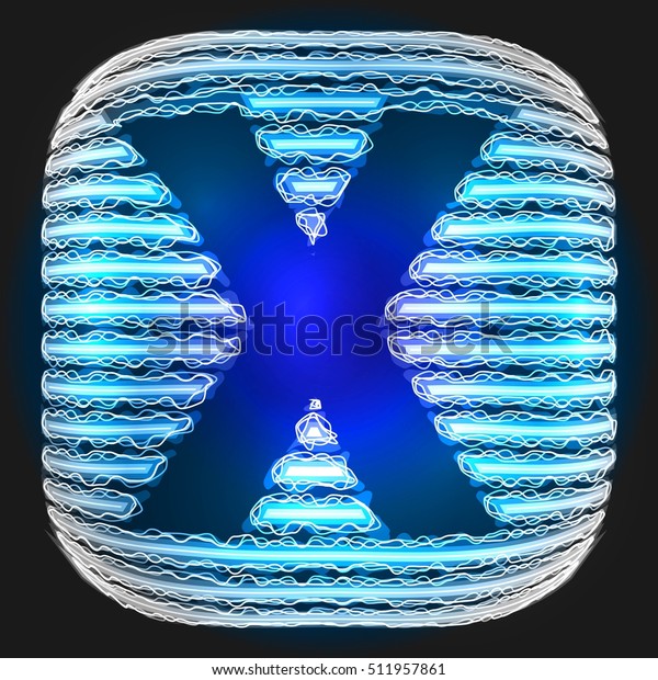 Electric Letter X Electric Interlaced Lightning Stock Vector (Royalty ...