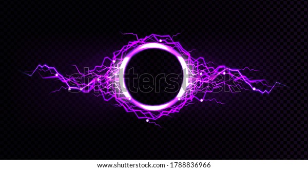 Electric Lightning Circle Purple Glow Effect Stock Vector (Royalty Free ...