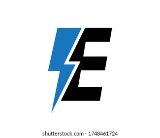 Electric Lightning Letter E Logo Stock Vector (Royalty Free) 1748461724 ...