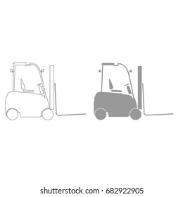 Forklifts Truck Lifting Machine Cargo Lift: เวกเตอร์สต็อก (ปลอดค่า ...