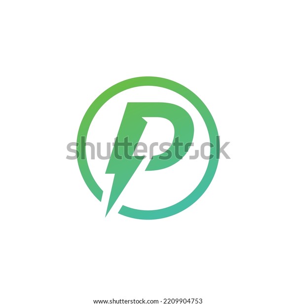 Electric Logo Design Letter P Minimalist Stock Vector (Royalty Free ...