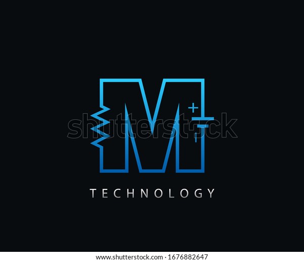Electric M Letter Icon Design Electrical Stock Vector (Royalty Free ...