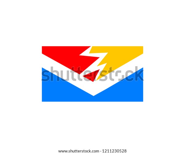 Electric Mail Icon Logo Design Element Stock Vector (Royalty Free ...
