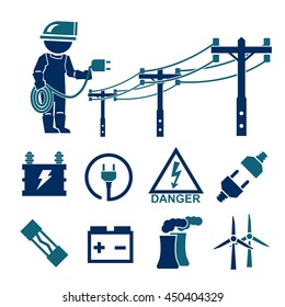 Electric Man Icons Set: เวกเตอร์สต็อก (ปลอดค่าลิขสิทธิ์) 453882400 ...