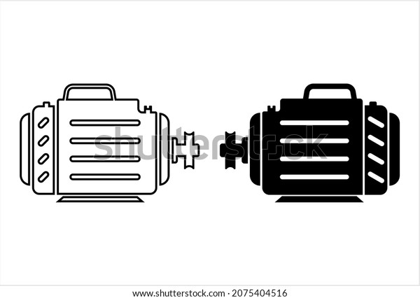 Electric Motor Icon Electrical Energy Mechanical Stock Vector (Royalty ...