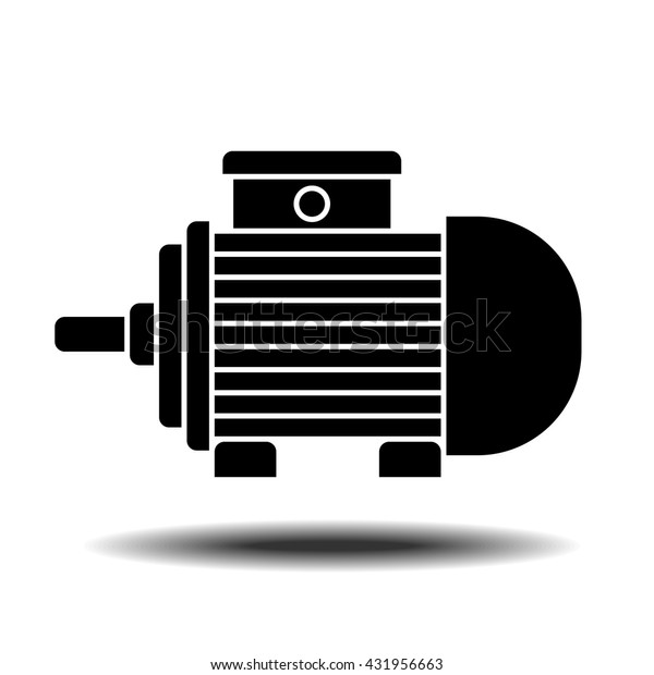 Electric Motor Icon Shadow Flat Vector Stock Vector (Royalty Free ...