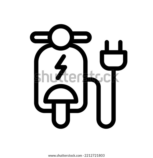 Electric Motorcycle Plug Pictogram Icon Symbol Stock Vector (Royalty ...