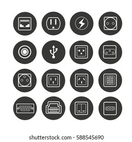 Electric Outlet Icons Stock Vector (Royalty Free) 322772453 | Shutterstock