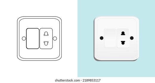 Electric Outlet Vector Illustration Flat Graphics Stock Vector (Royalty ...