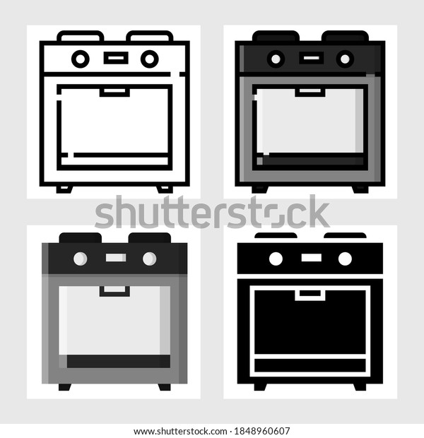Electric Oven Icon Vector Design Filled Stock Vector (Royalty Free ...