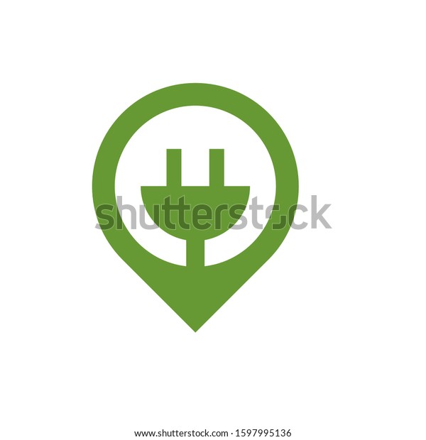 Electric Pin Logo Design Vector Template Stock Vector (Royalty Free ...