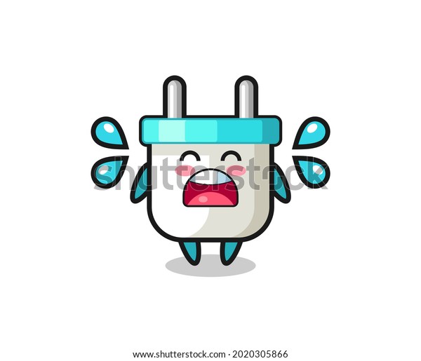 Electric Plug Cartoon Illustration Crying Gesture: เวกเตอร์สต็อก (ปลอด ...