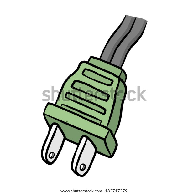 Electric Plug Cartoon Vector Illustration Hand Stock Vector (Royalty ...